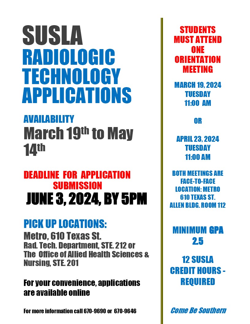 Radiologic Technology Accreditation | Southern University Shreveport ...